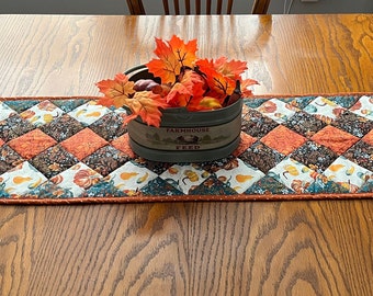 Fall Pumpkin Hand Applique Quilted Table Runner - Etsy
