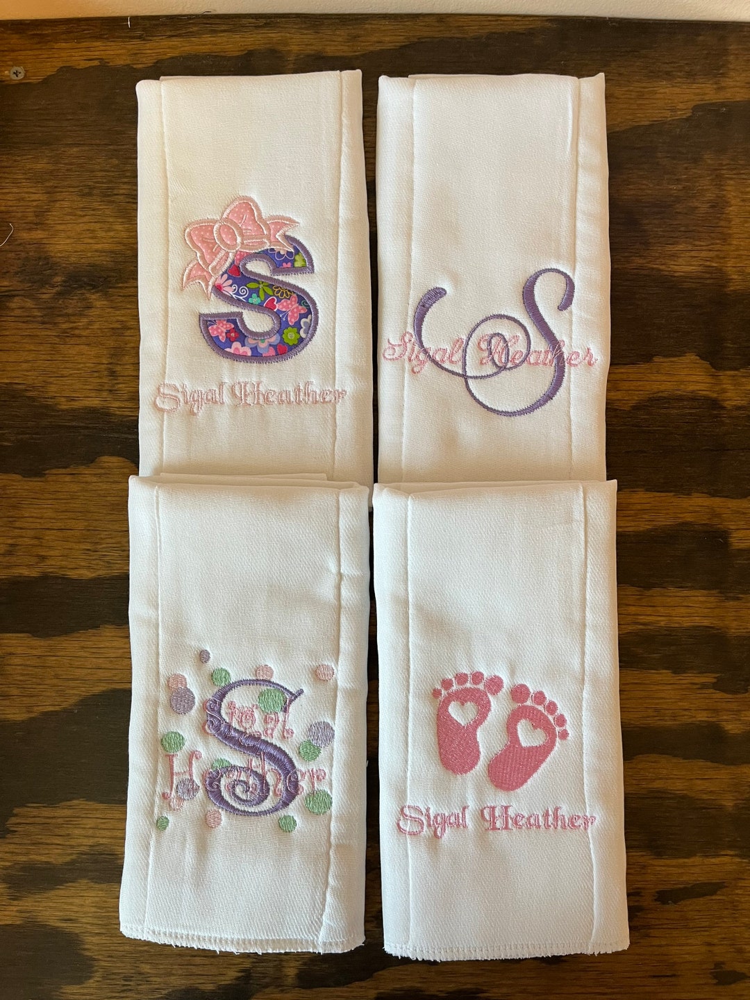 Personalized Custom Embroidered Baby Burp Cloths and Bibs - Etsy