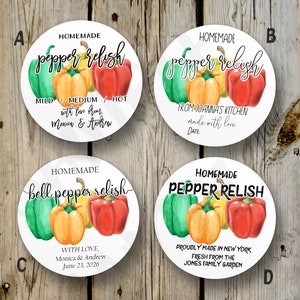 Custom Bell Pepper Relish Labels, Printed Relish Stickers, Personalized ...