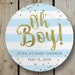 Oh Boy Sticker, Baby Shower Sticker / Label, Personalized, Custom Boy ...