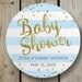 Blue Baby Shower Sticker - Custom Boy Baby Shower Label, Personalized ...