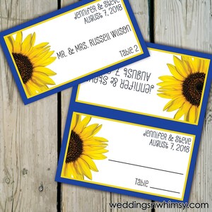 30 Custom Sunflower Place Cards Personalized Wedding Place Cards ...