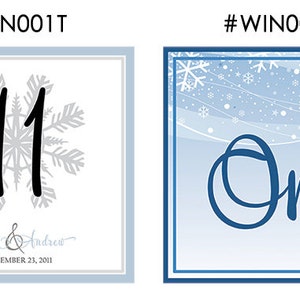 10 Custom Winter Snowflake Table Numbers - Personalized Winter Wedding ...
