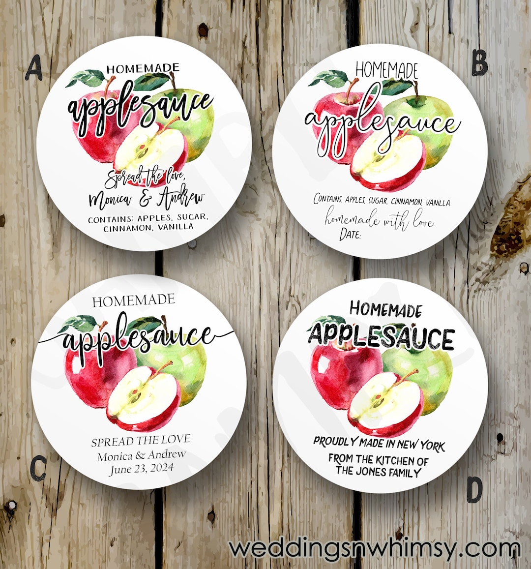 Custom Applesauce Labels, Printed Applesauce Stickers, Personalized ...