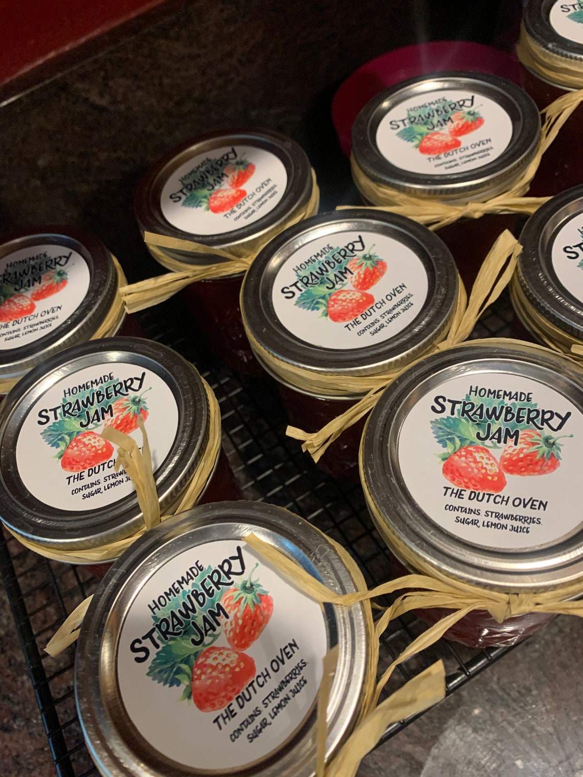 Custom Strawberry Jam Labels, Printed Strawberry Jam Stickers ...