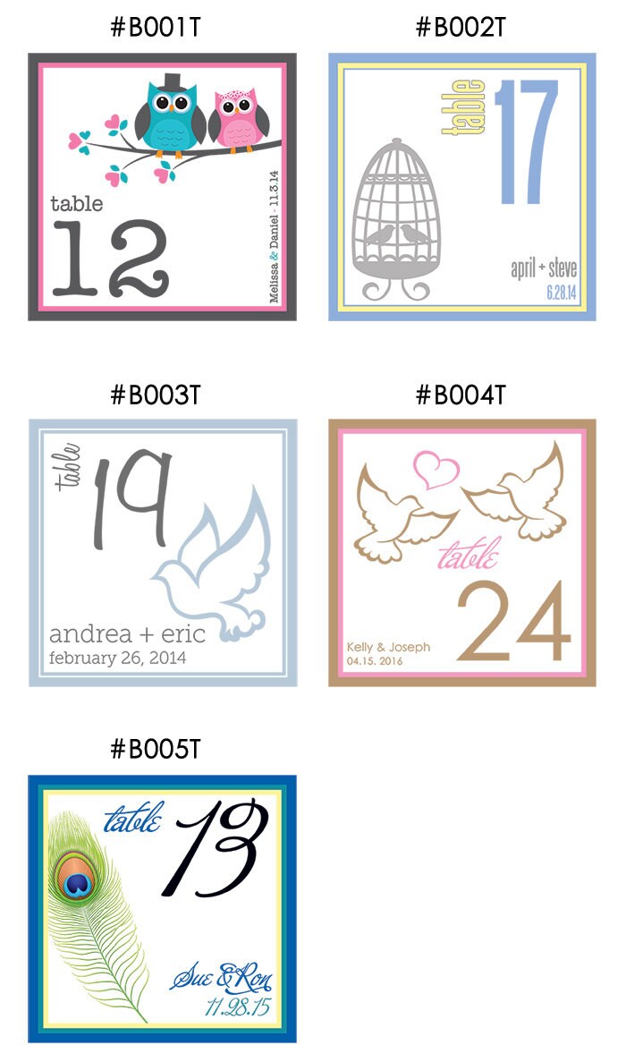 10 Custom Peacock Table Numbers - Personalized Peacock Wedding Table ...