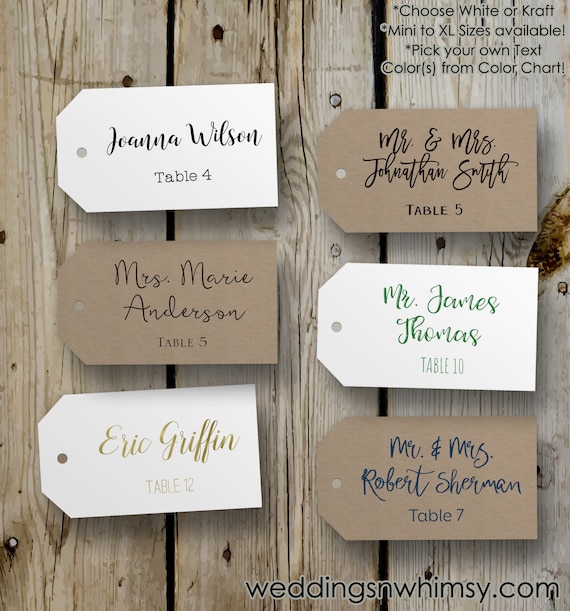 Personalized Place Card Tags Printed Custom Seating Hang | Etsy