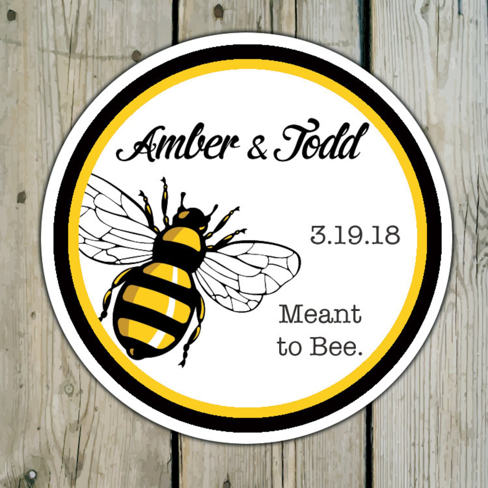 Round Custom Honey Bee Favor Labels / Stickers Personalized | Etsy