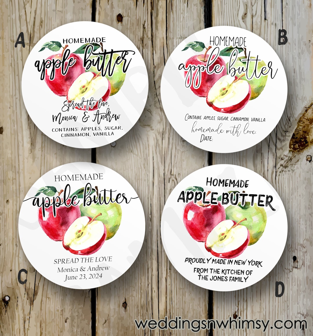 Custom Apple Butter Labels, Printed Apple Butter Stickers, Personalized ...