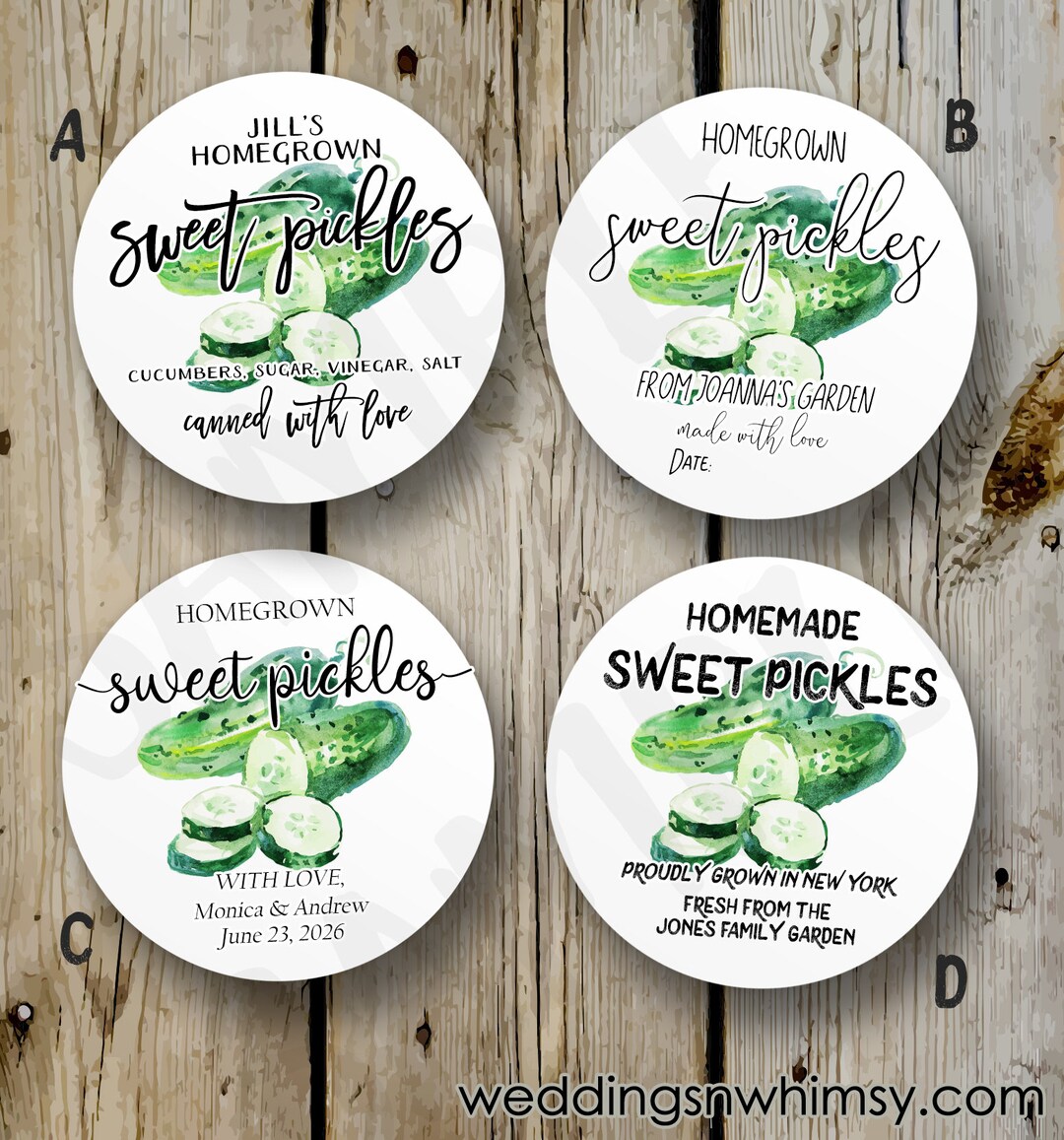 Custom Sweet Pickles Labels, Printed Sweet Pickle Stickers ...