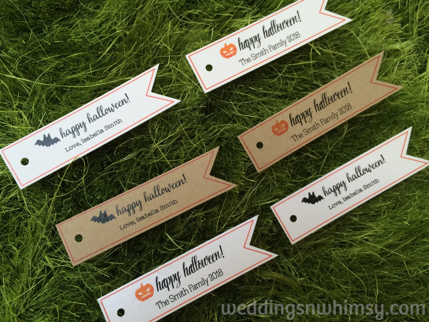 Happy Halloween Tags 30 Small Pennant Custom Gift Tags | Etsy