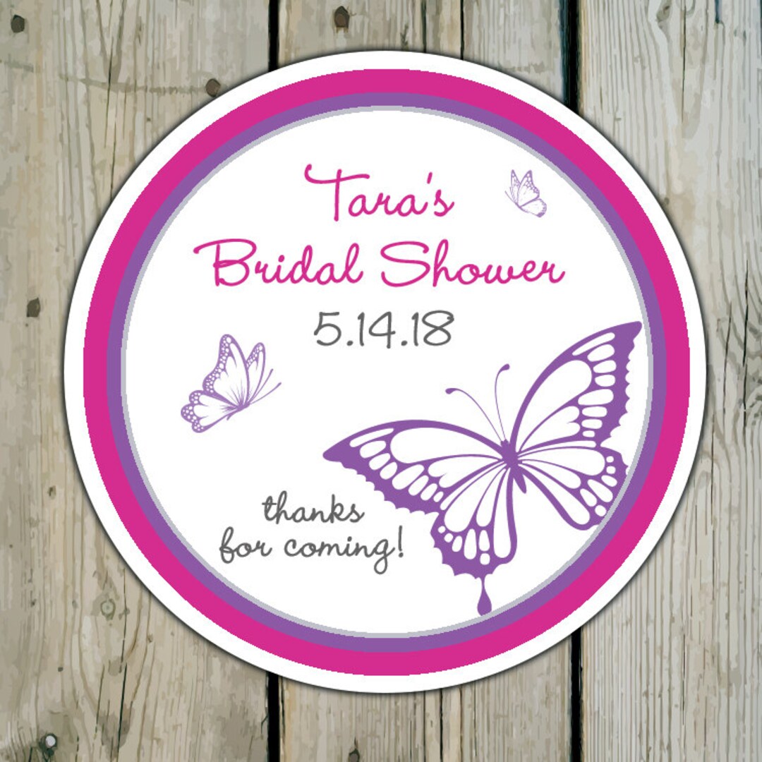 Round Custom Butterfly Favor Labels / Stickers - Butterflies ...