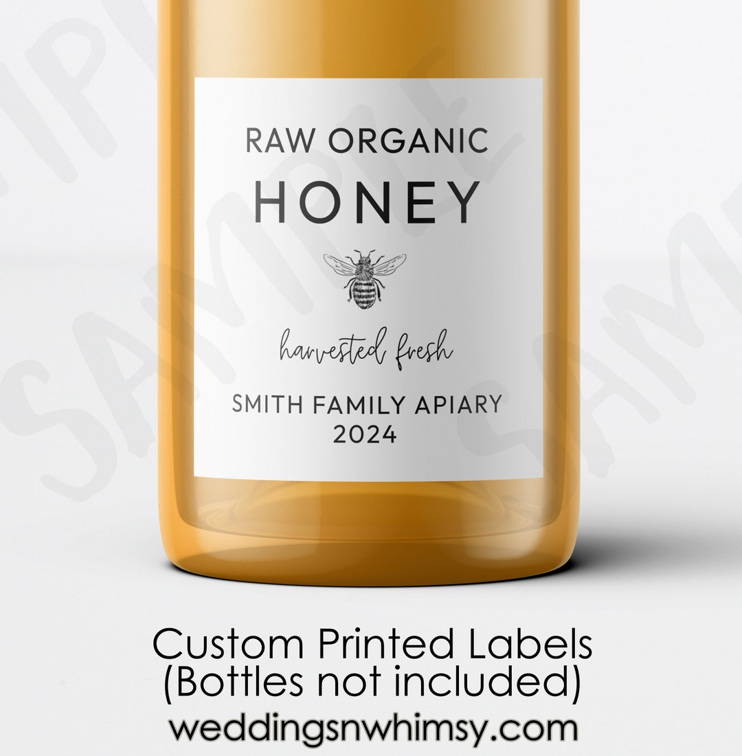 Custom Honey Labels, Modern Printed Honey Stickers, Personalized ...