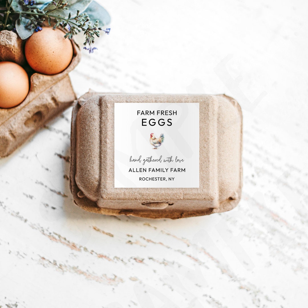 Custom Egg Carton Labels, Modern Printed Egg Stickers, Personalized ...