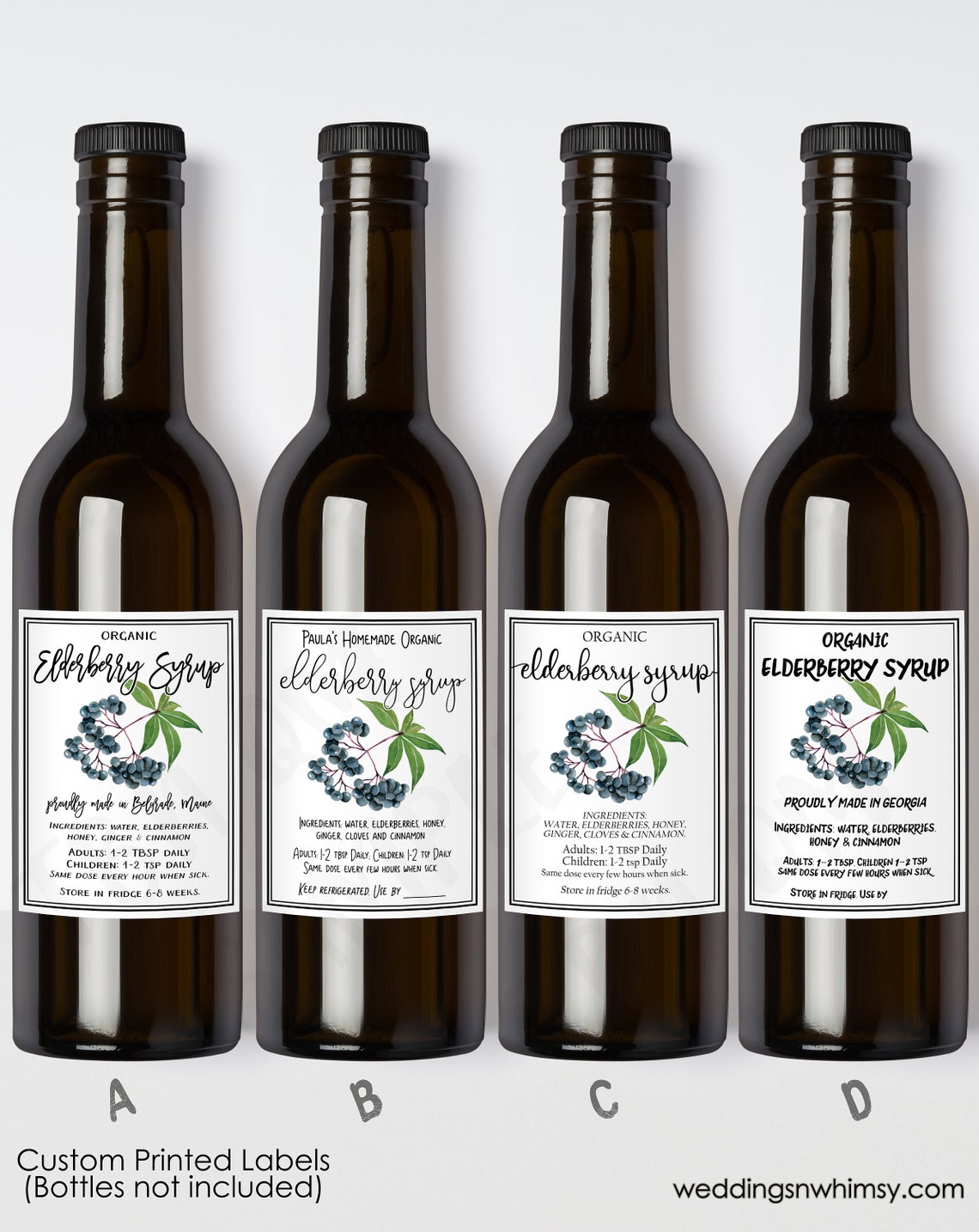 Custom Elderberry Syrup Labels Printed Elderberry Syrup - Etsy