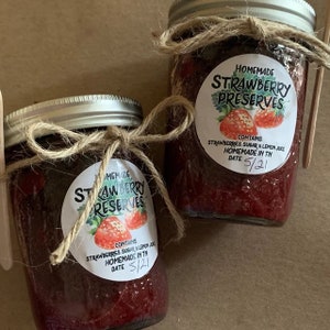 Custom Strawberry Jam Labels, Printed Strawberry Jam Stickers ...