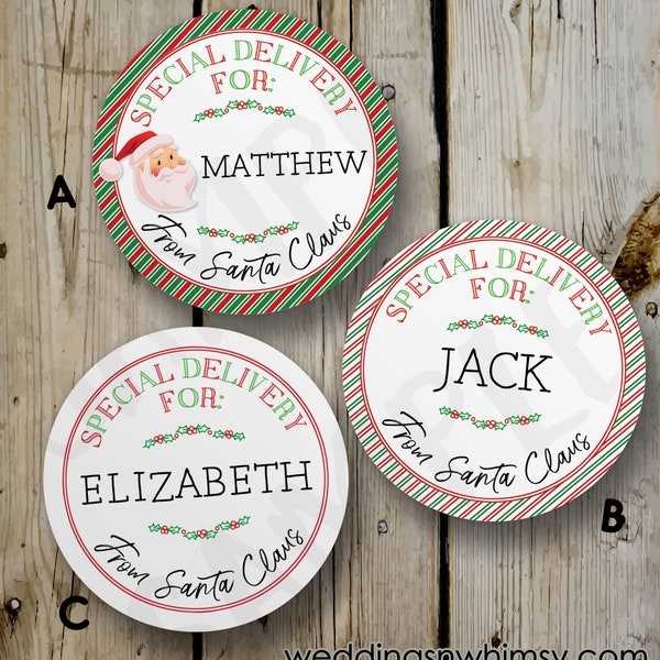 Santa Labels - Etsy