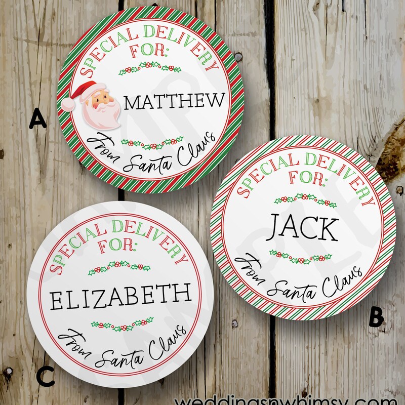 Santa Stickers - Etsy