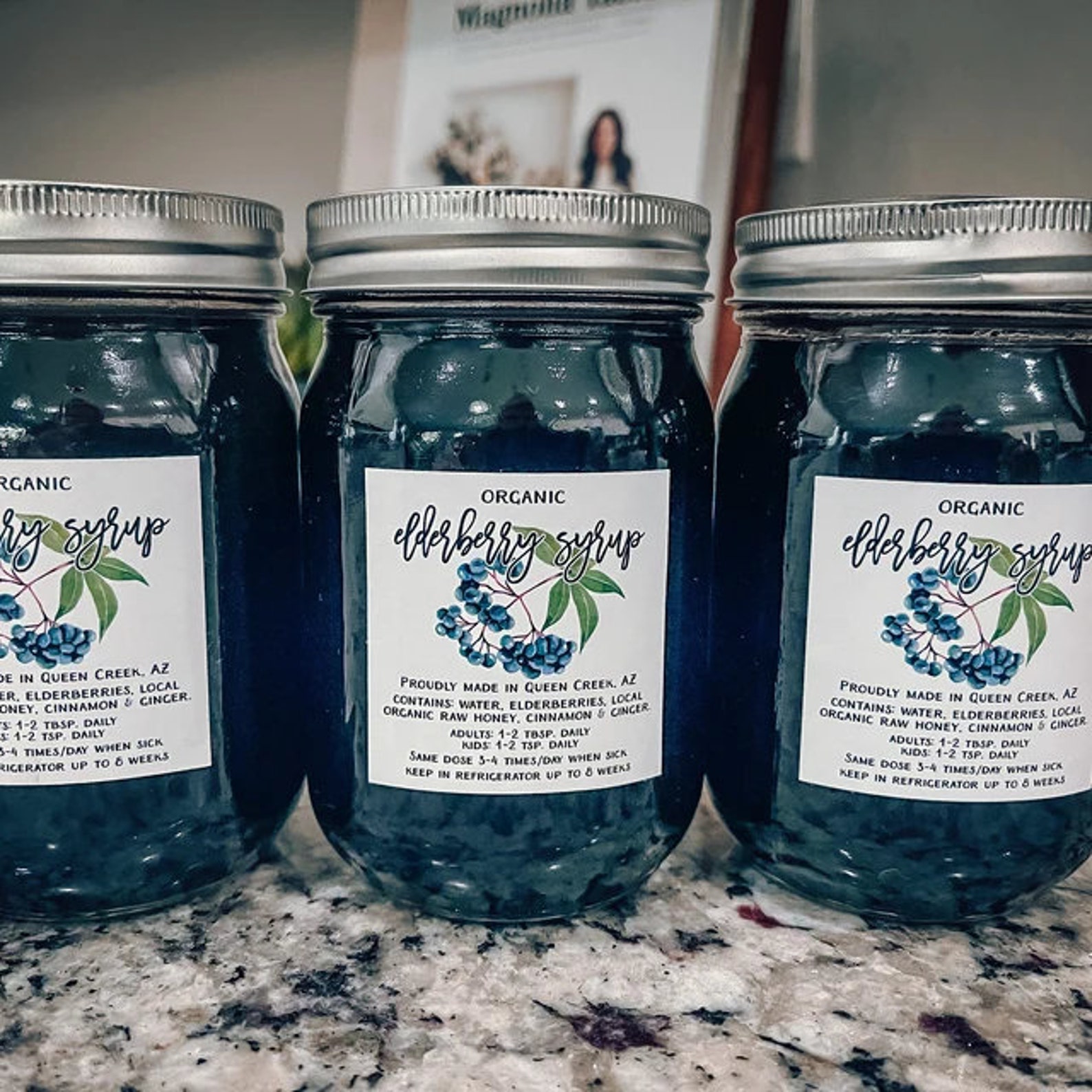 Custom Elderberry Syrup Labels, Printed Elderberry Syrup Stickers ...