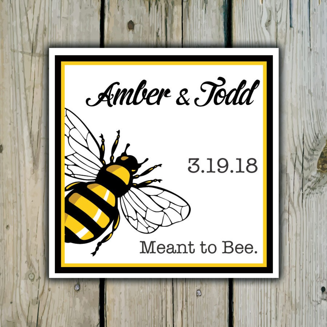 Square Custom Honey Bee Favor Labels / Stickers - Personalized Honey ...