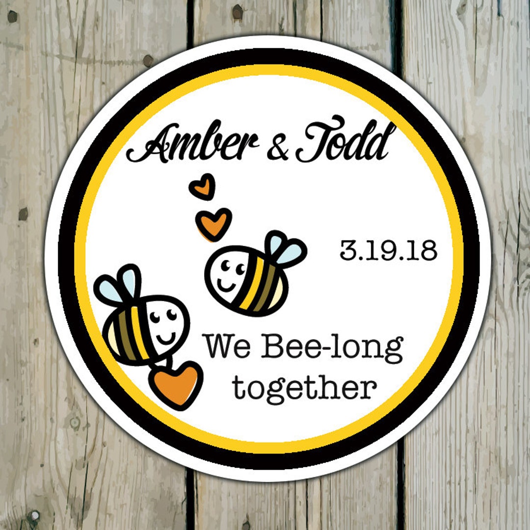 Round Custom Honey Bee Favor Labels / Stickers - Personalized Honey Bee ...
