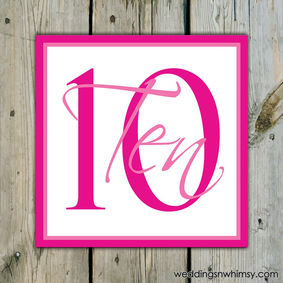 10 Custom Modern Table Numbers - Personalized Wedding Table Numbers ...
