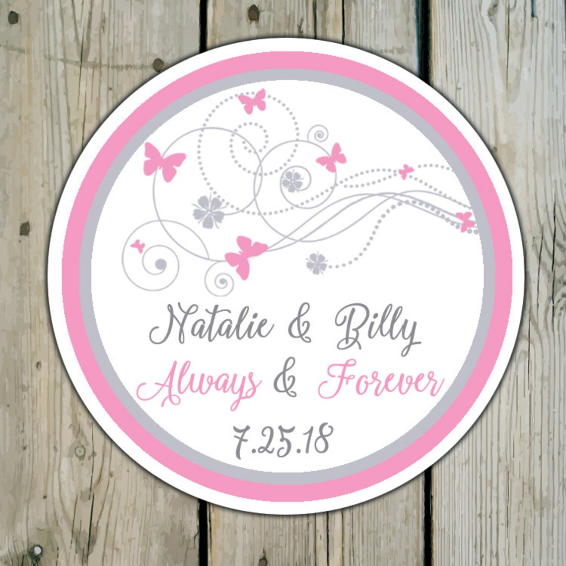 Round Custom Butterfly Favor Labels / Stickers Butterflies - Etsy