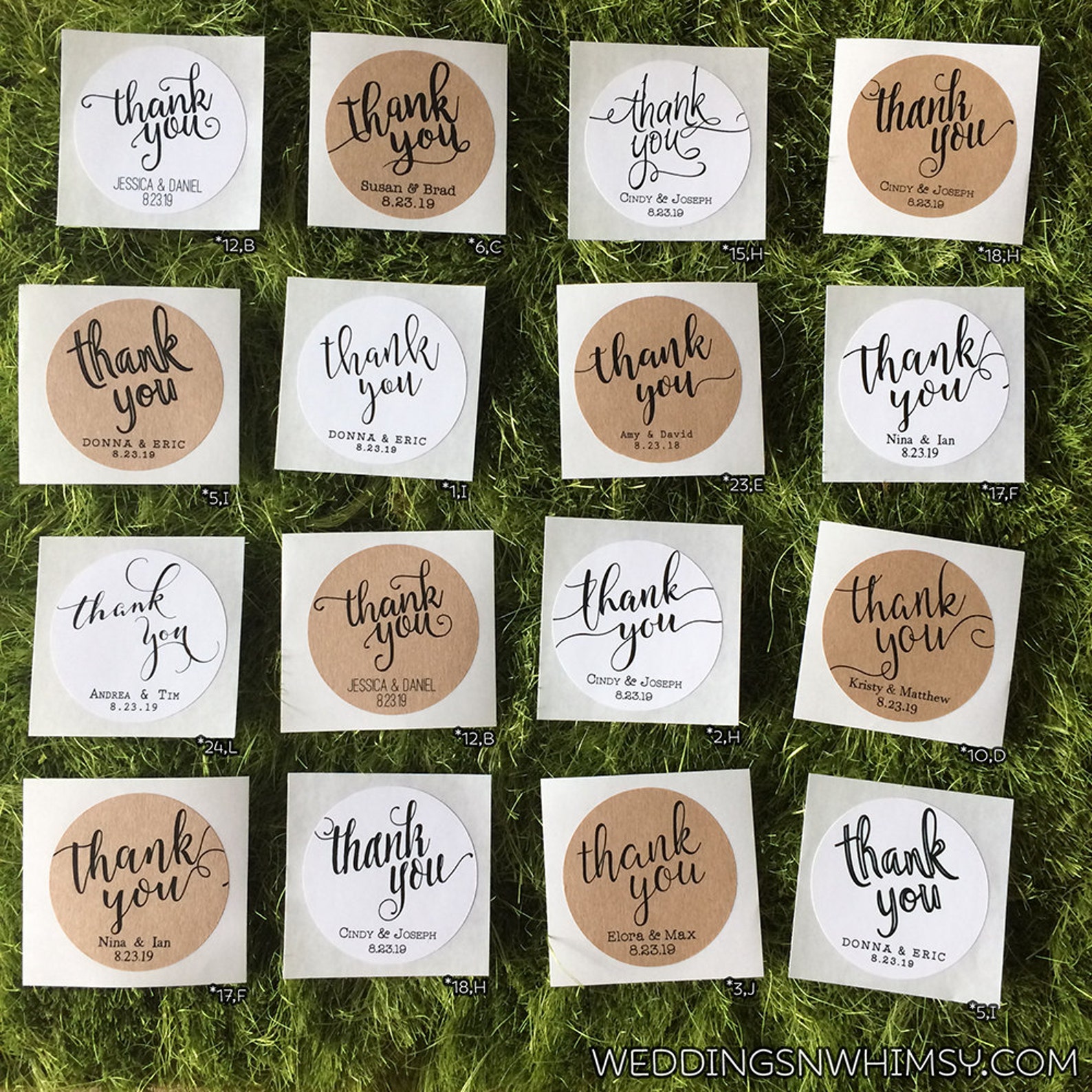 Thank You Stickers Bridal Shower Favor Labels / Stickers - Etsy