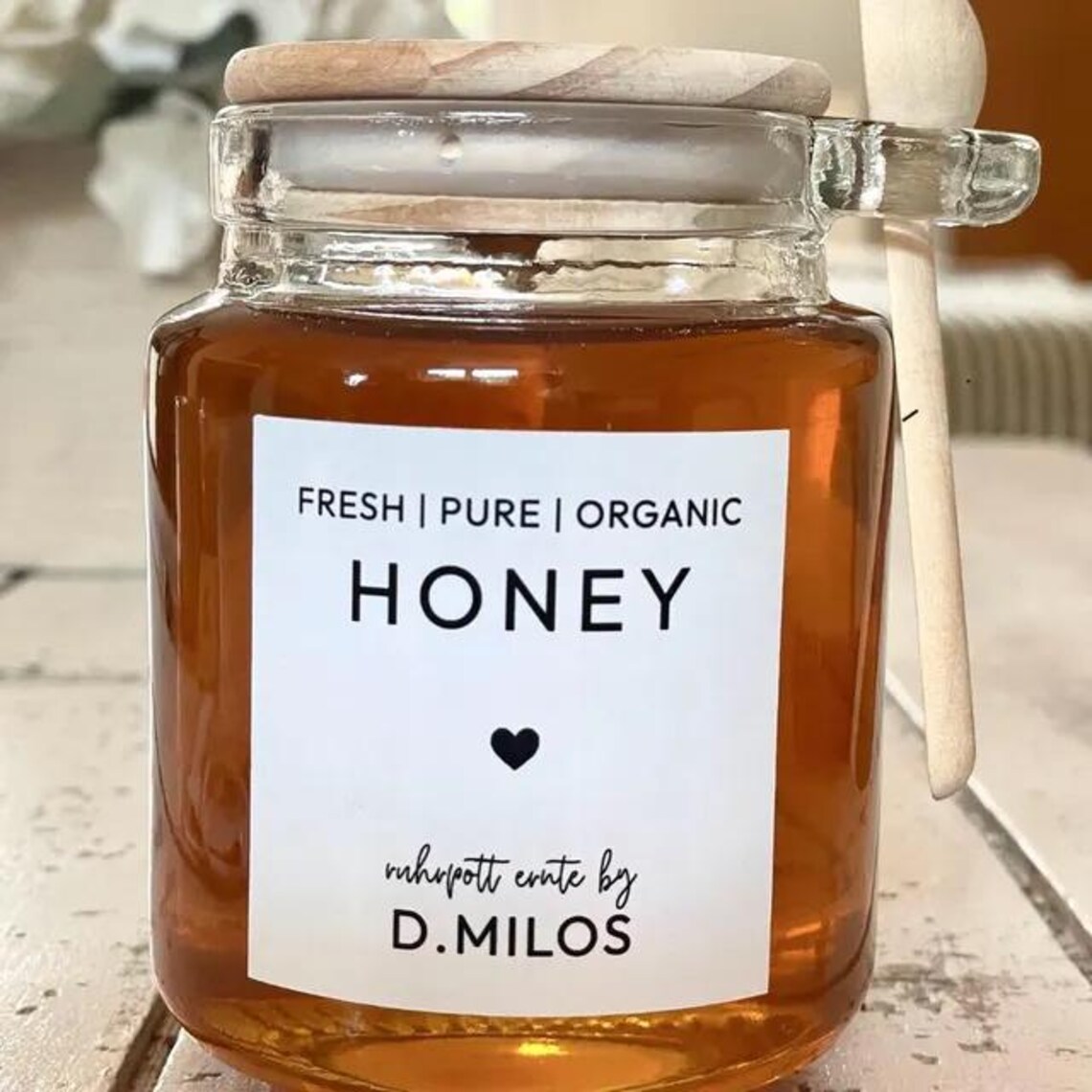 Custom Honey Labels, Modern Printed Honey Stickers, Personalized ...