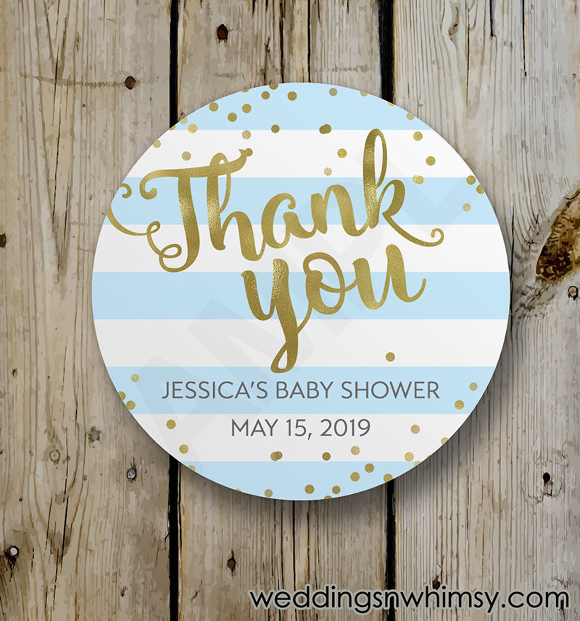 Baby Shower Thank You Stickers, Custom Boy Baby Shower Sticker ...