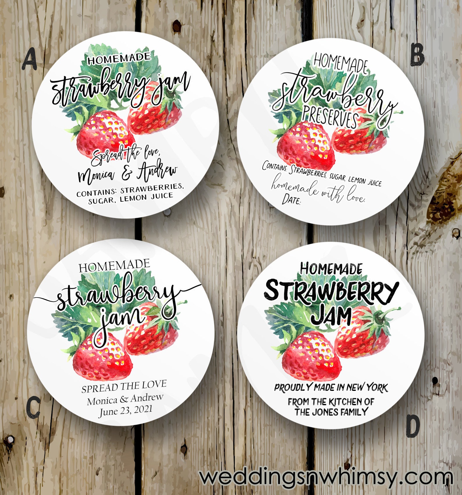 Custom Strawberry Jam Labels Printed Strawberry Jam Stickers - Etsy