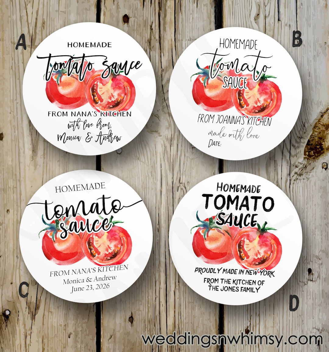 Custom Tomato Sauce Labels, Printed Tomato Sauce Stickers, Personalized ...