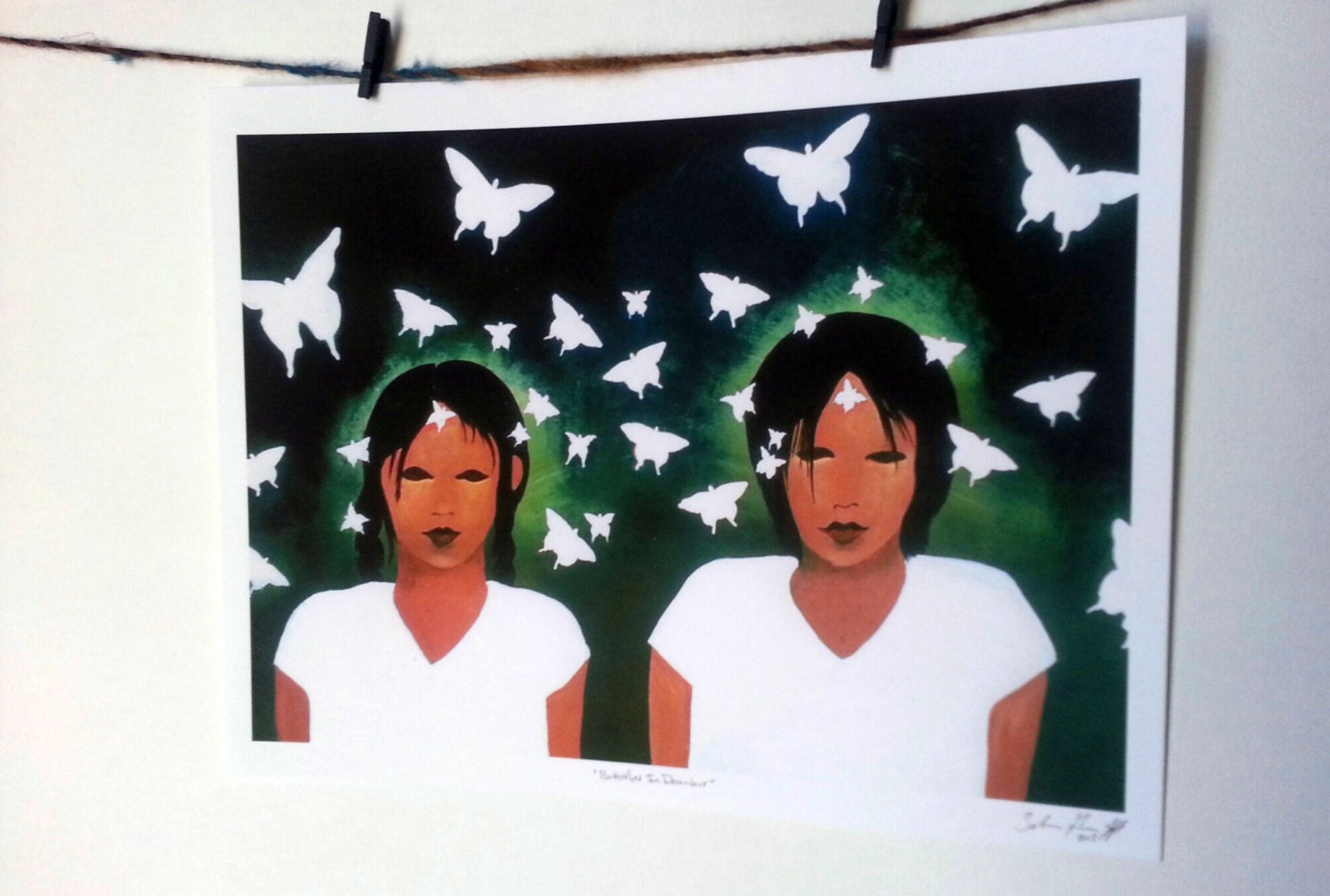 Art Print Butterflies Native American Artwork "butterflies in December ...