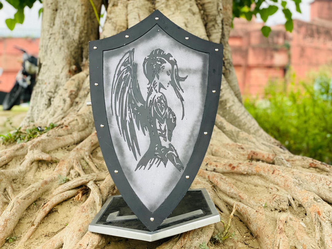 Valkyrie Viking Shield: Wooden Norse Angel Design - LARP Cosplay Prop ...