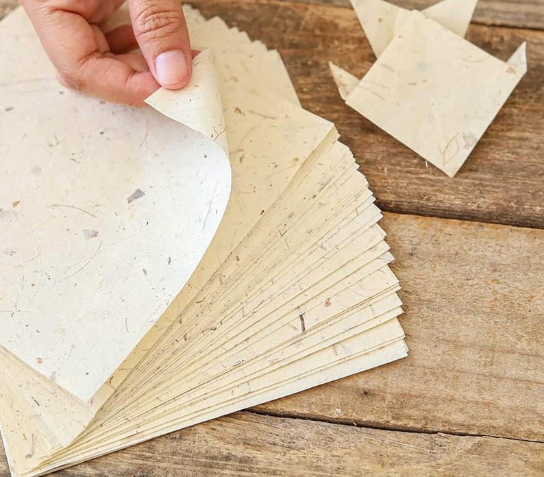 50 Sheets 8x8 Inches Organic Fiber Paper Mulberry Banana Tree Bark ...