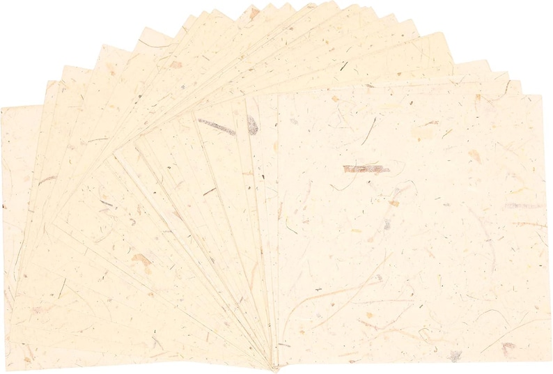 50 Sheets 8x8 Inches Organic Fiber Paper Mulberry Banana Tree Bark ...