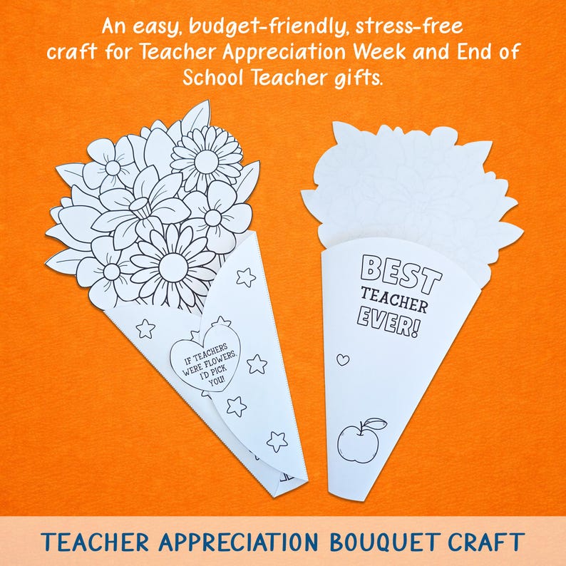 Paper Flower Bouquet Teacher Gift, Teacher Appreciation Coloring Pages ...