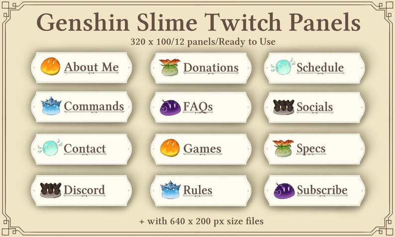 Genshin Slime Twitch Panels - Etsy