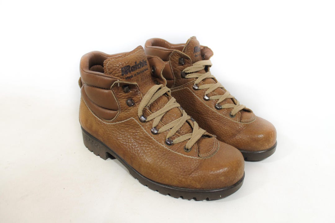 Vintage Raichle Mens Leather Mountaineering Hiking Boots Brown Size 43 ...