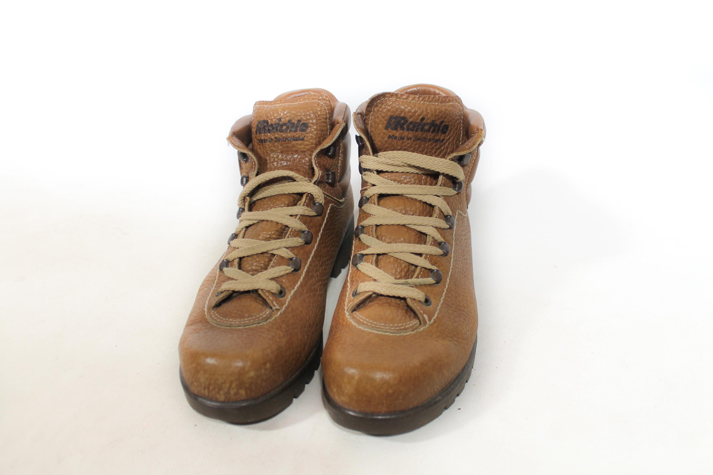Vintage Raichle Mens Leather Mountaineering Hiking Boots Brown Size 43 ...