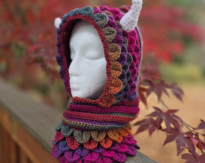 Crochet PATTERN: Quetzal Hood / Crocodile Stitch Hood / Fully Scaled ...