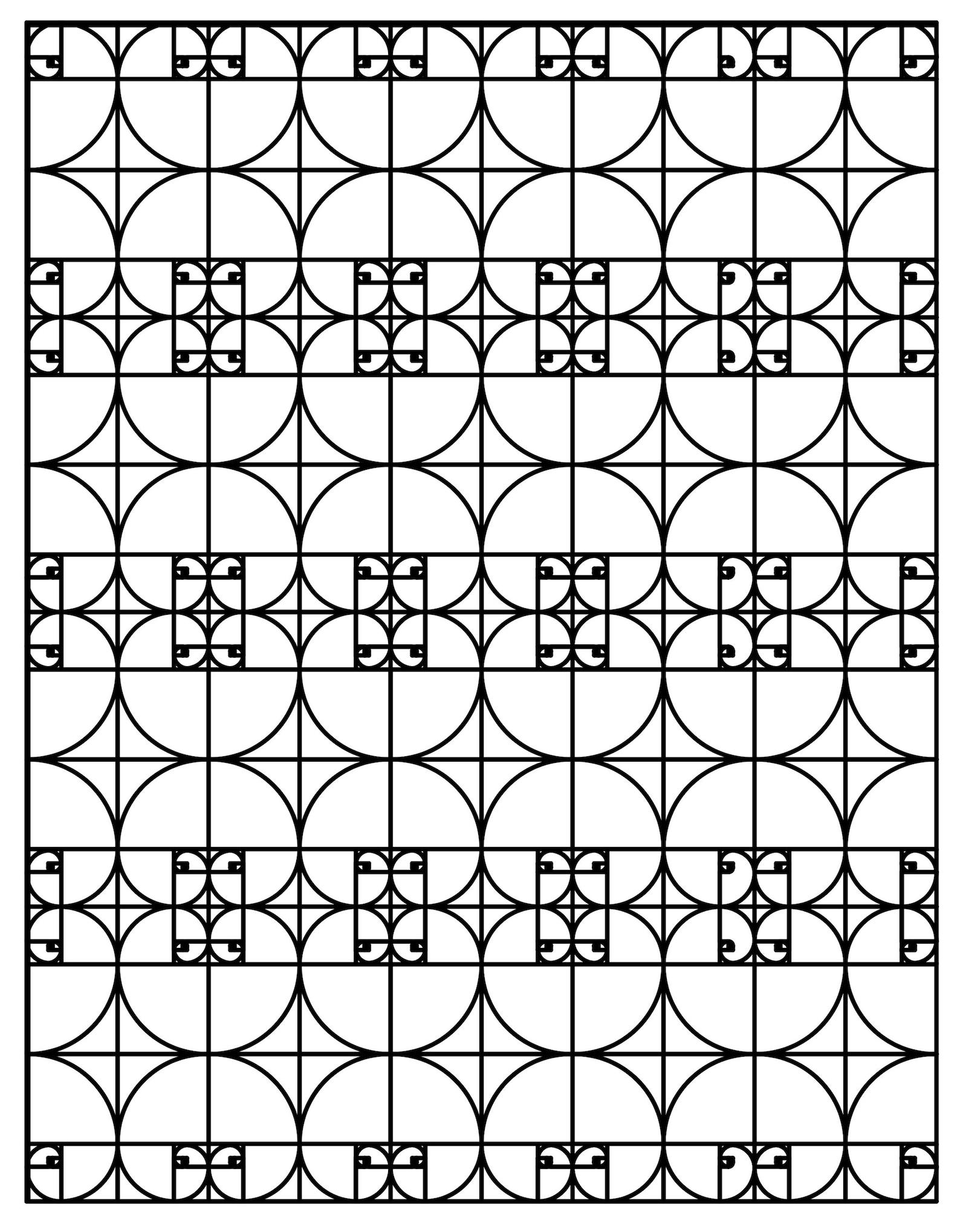 Fibonacci Sequence Coloring Book – Golden Ratio Geometry Pages, Digital ...