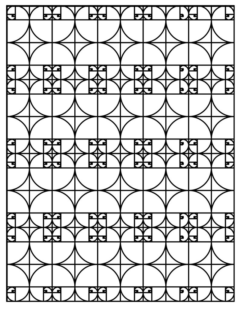 Fibonacci Sequence Coloring Book – Golden Ratio Geometry Pages, Digital ...