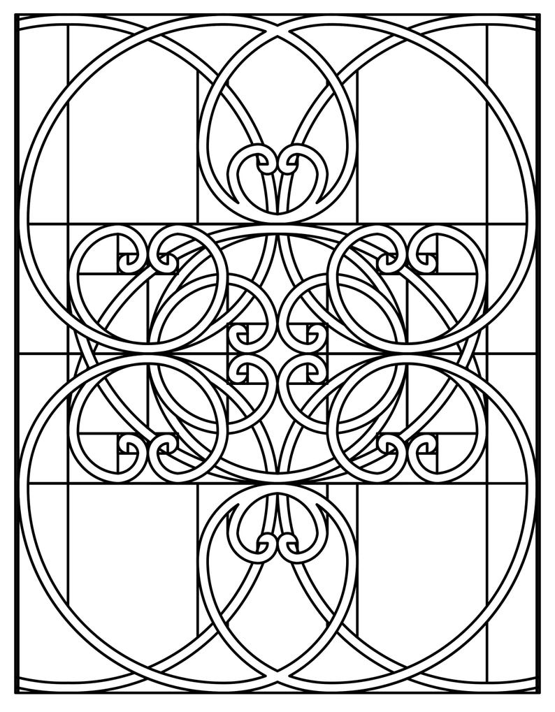 Fibonacci Sequence Coloring Book – Golden Ratio Geometry Pages, Digital ...