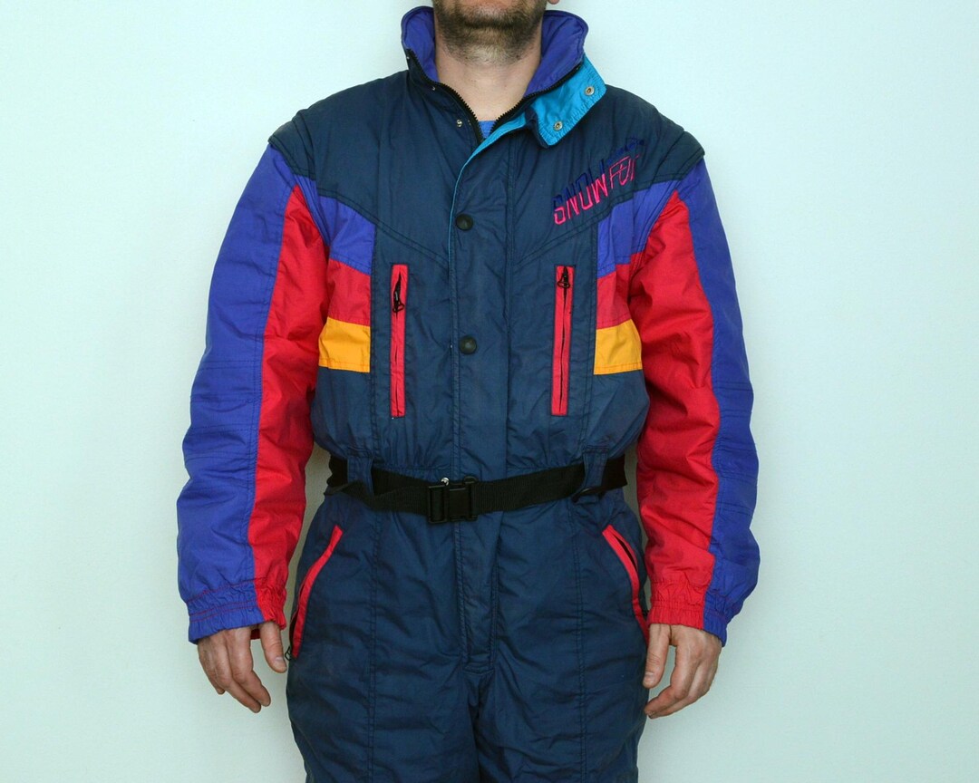Men's Retro Vintage SKI SUIT Snowsuit Diadora Size L Onepiece 80s 90s ...