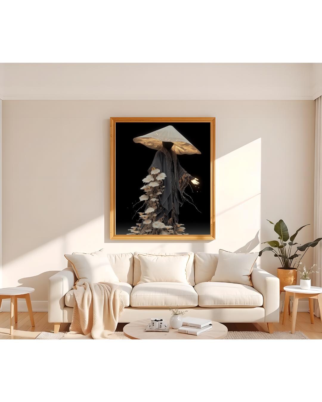 Glowing Mushroom Spirit Art Print: Ethereal Forest Fantasy Decor ...