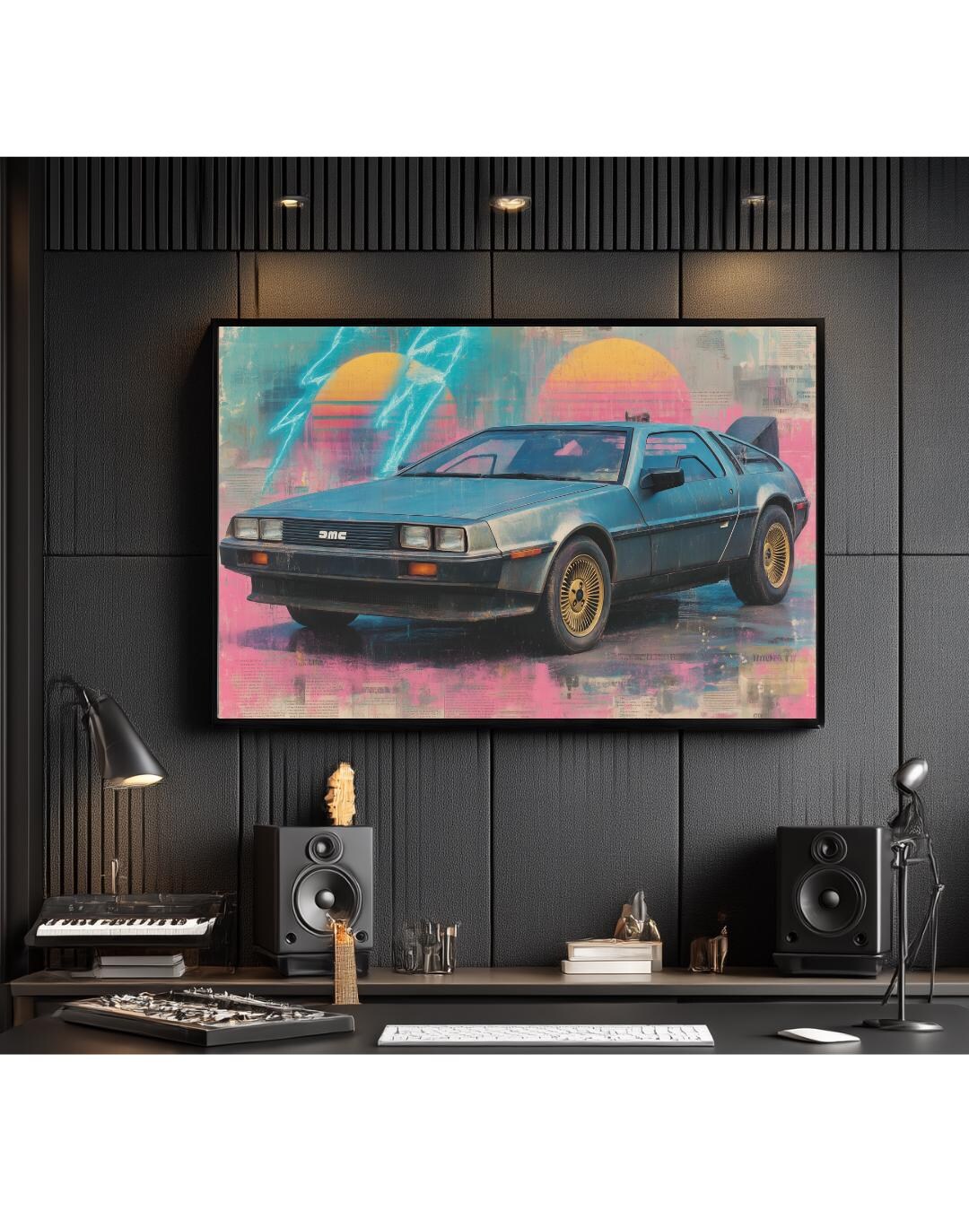 1981 Delorean Graffiti Art Print – Retro Collage of Classic DMC Car ...