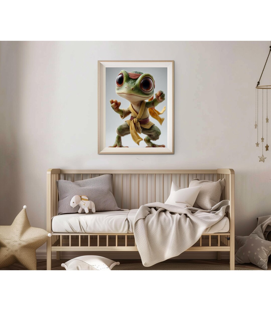 Kung Fu Baby Frog Art Print – 8K Cartoon Amphibian Wall Art, Cute ...