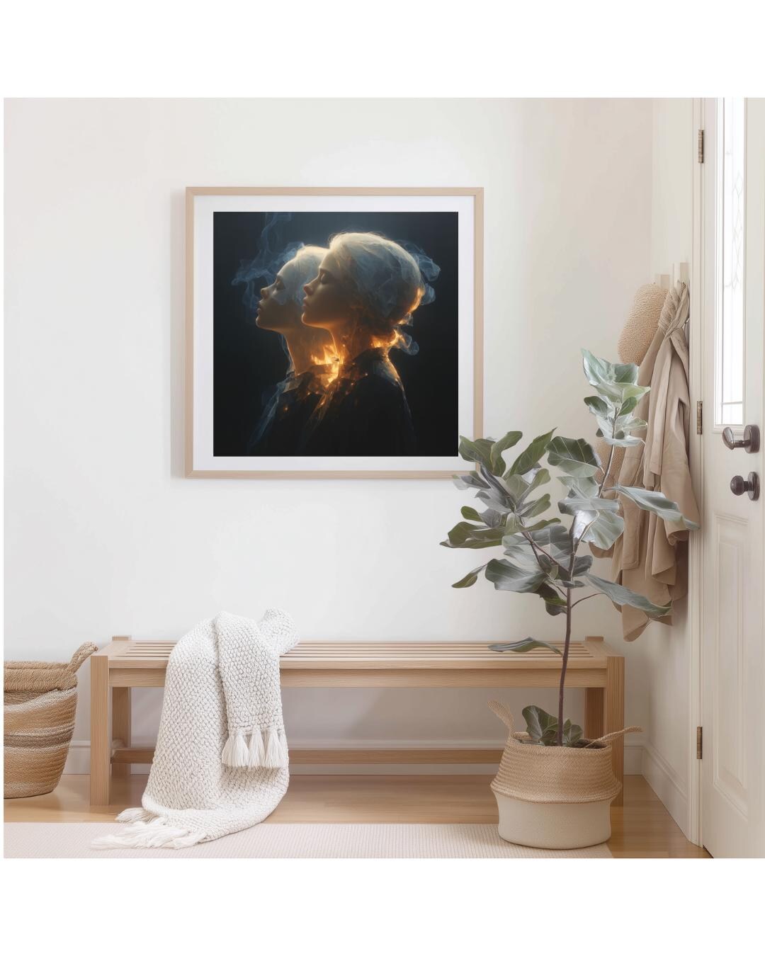 Ethereal Female Portrait Art Print: Golden Light Fantasy (digital ...