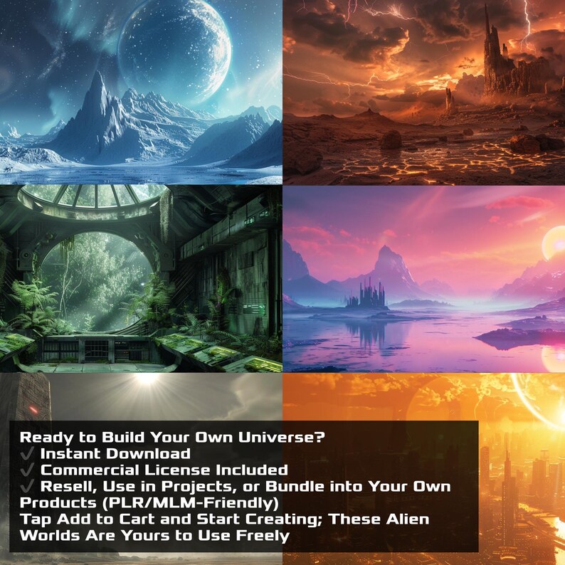 30 AI Sci-fi Alien World Images | Commercial Use | Instant Download ...